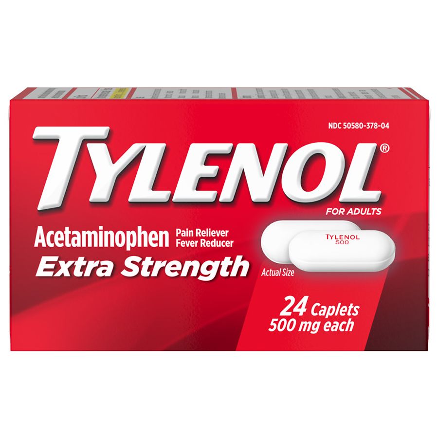 TYLENOL 500 mg Acetaminophen Caplets for Pain Relief | Walgreens