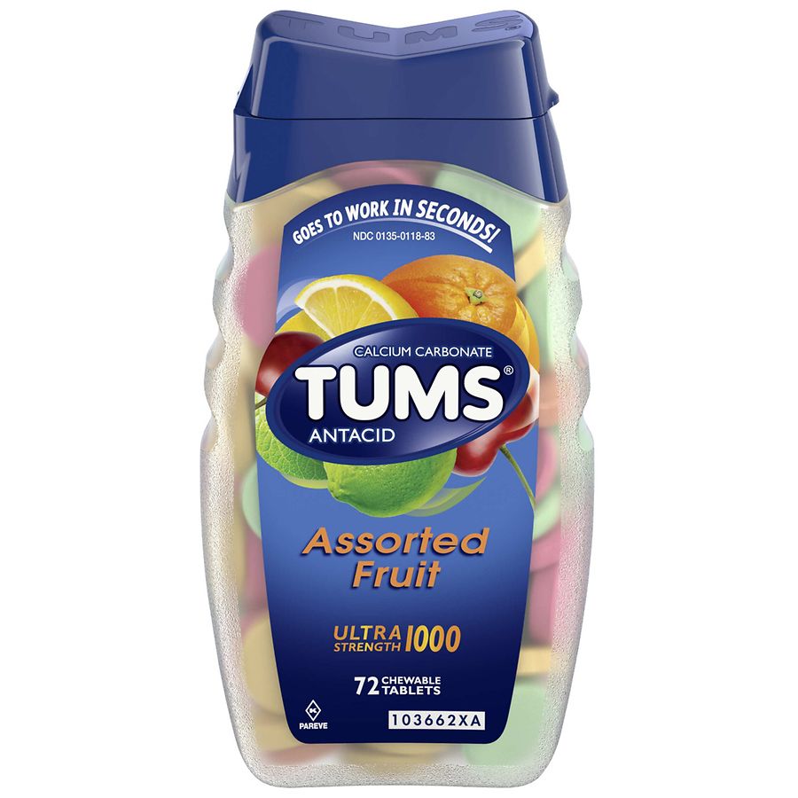 Tums Chewable Antacid Tablets Assorted Fruit | Walgreens