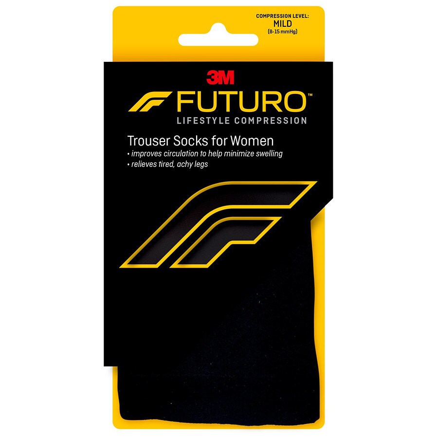 FUTURO Trouser Socks for Women - Mild Compression, Black Black, Black ...