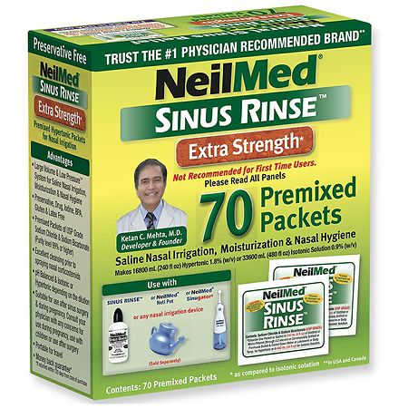 Neilmed Kids NeilMed Sinus Rinse Saline Packets - 250 Count, Expiration ...