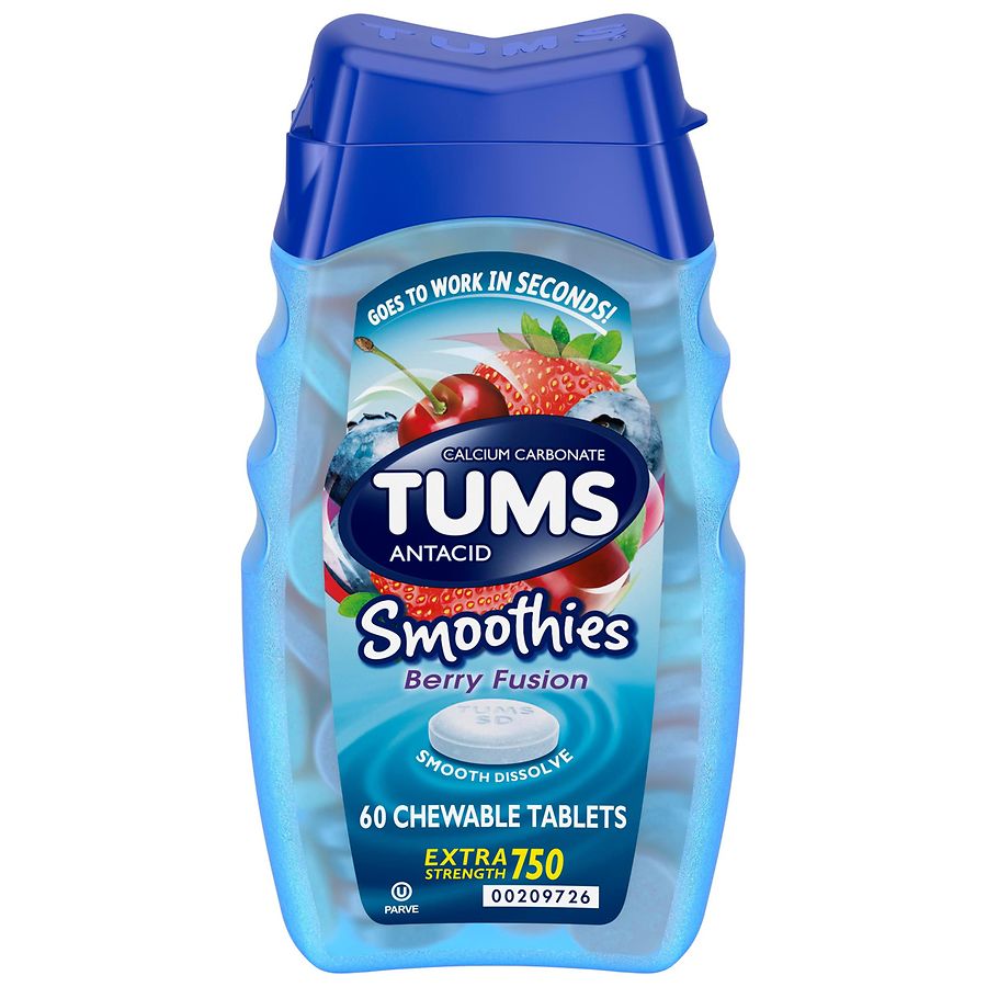 Tums Chewable Antacid Tablets Berry Fusion, Berry Fusion, Berry Fusion ...