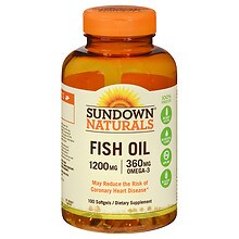 Sundown Naturals Extra Strength Fish Oil, 1200mg, Softgels | Walgreens