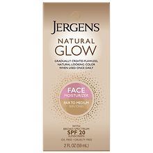 Jergens Natural Glow Face Moisturizer SPF 20 Self Tanner Fair to Medium ...