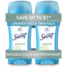 Secret Invisible Solid Antiperspirant and Deodorant Shower Fresh ...