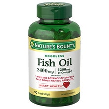 Nature's Bounty Fish Oil Softgels, Double Strength, 2400 Mg | Walgreens