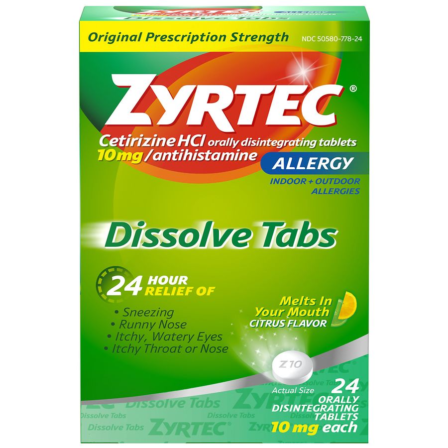 Zyrtec Allergy Dissolve Tablets Citrus | Walgreens