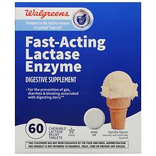 Walgreens Fast-Acting Lactase Enzyme Chewable Tablets Vanilla | Walgreens
