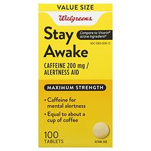 Walgreens Stay Awake Caffeine 200 mg Alertness Aid Tablets | Walgreens