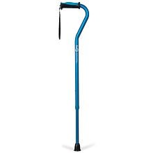 Hugo Adjustable Offset Handle Cane with Reflective Strap Aquamarine ...