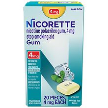 Nicorette Nicotine Gum To Quit Smoking White Ice Mint | Walgreens