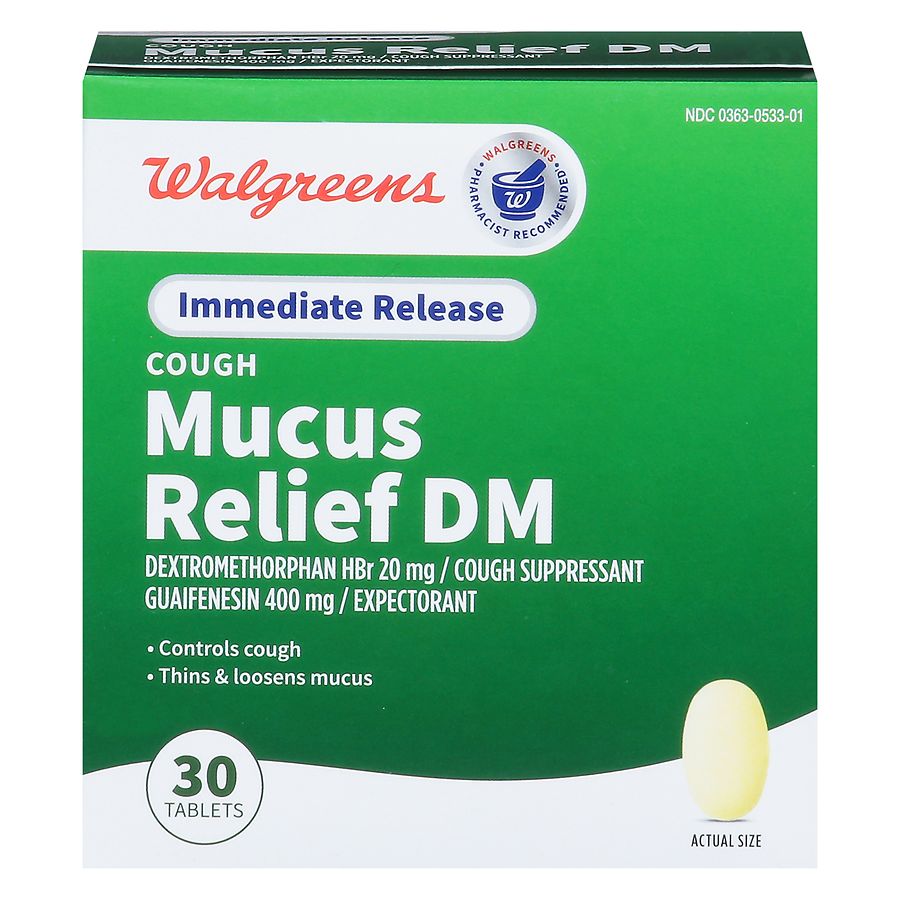 Walgreens Cough Mucus Relief DM Immediate Release Tablets | Walgreens