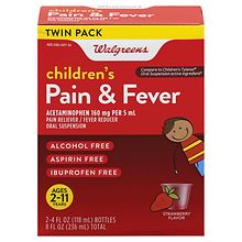 Walgreens Children's Pain Relief Suspension Liquid 2 Pack Strawberry ...