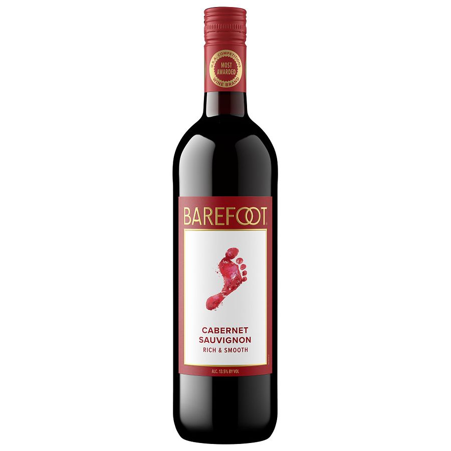 Barefoot Cellars Cabernet Sauvignon Red Wine Bottle, 13.5 Alc/Vol ...