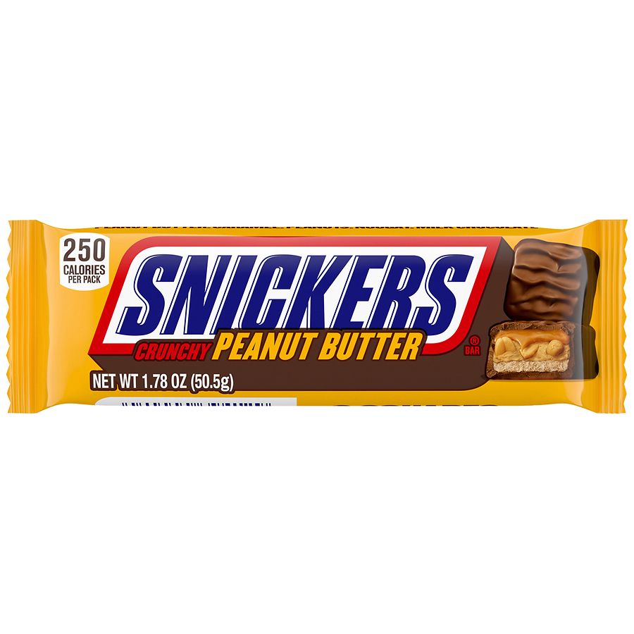 Snickers Squared Candy Chocolate Bars, Full Size Pack Peanut Butter ...