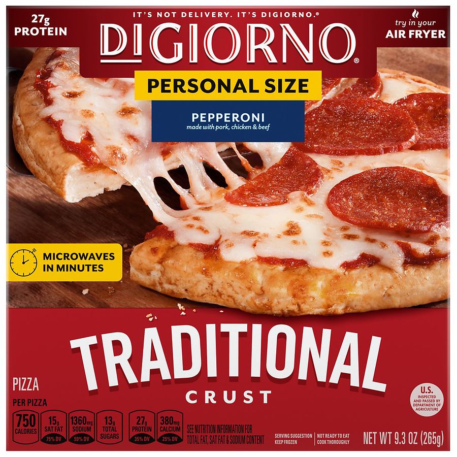 DiGiorno Traditional Crust Pizza, Personal Size, Pepperoni Pepperoni ...