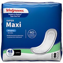Walgreens Maxi Pads, Overnight, Wingless Unscented | Walgreens