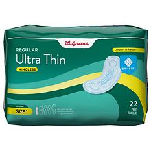 Walgreens Ultra Thin Maxi Pads without Wings, Regular Absorbency ...