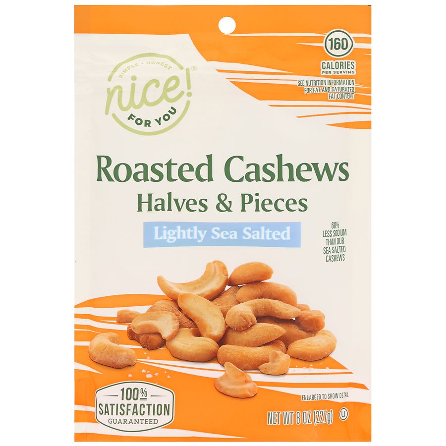 Nice! Roasted Cashews Halves & Pieces Lightly Sea Salted | Walgreens