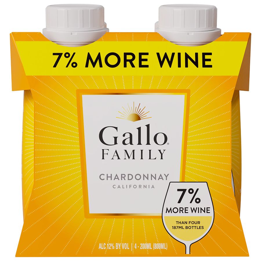 Gallo Family Vineyards Chardonnay White Wine Individual Drinks Pack ...