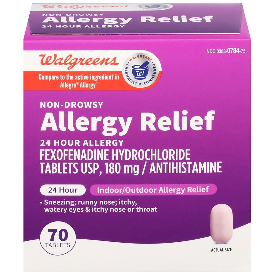 Walgreens 24 Hour Allergy Relief Fexofenadine Tablets | Walgreens