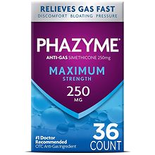 Phazyme Maximum Strength Gas and Bloating Relief, 250 mg - 36.0ea ...