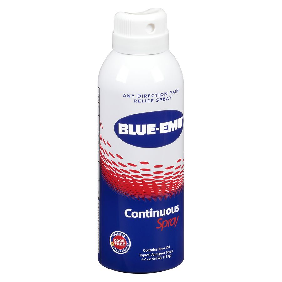 Blue-Emu Pain Relief Continuous Spray Odor Free, 4.0 fl oz Deals and ...