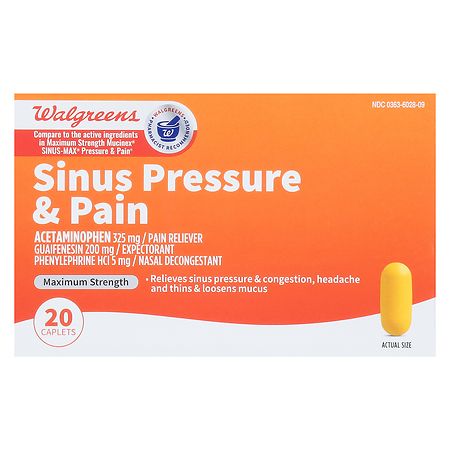 Walgreens Maximum Strength Sinus Pressure Pain Caplets Walgreens