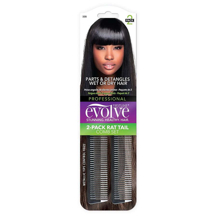 Evolve Rat Tail Comb Set Black | Walgreens