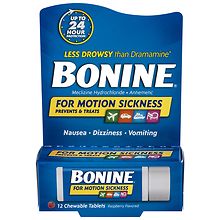 Motion Sickness Relief Chewable Tablets Raspberry | Walgreens
