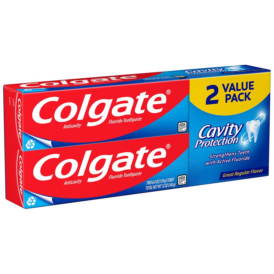 Colgate Toothpaste with Fluoride Great Regular, Twin Pack, 6.0 oz, 2 ...