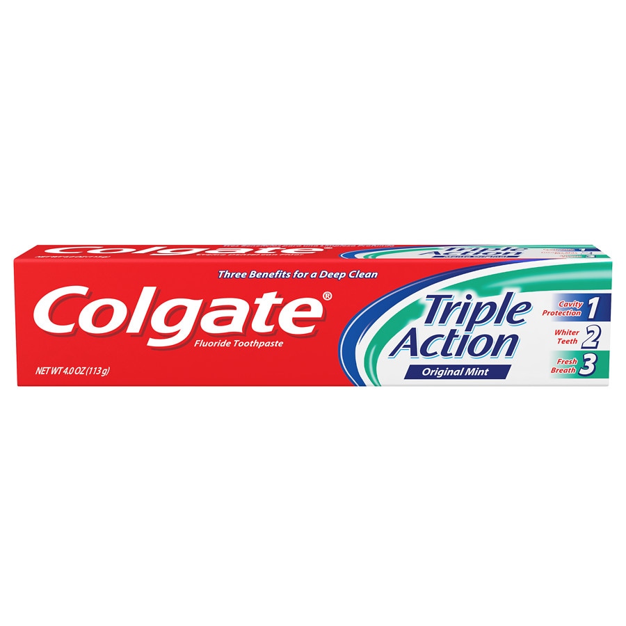 Colgate Triple Action Toothpaste Original Mint | Walgreens