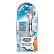 Schick Quattro Titanium Razor Kit With 3 Cartridges | Walgreens