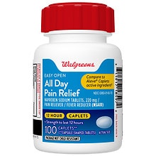 Walgreens All Day Pain Relief, Naproxen Sodium Caplets, 220 mg | Walgreens