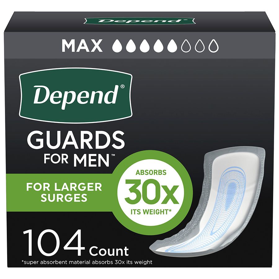 Depend Incontinence Guards for Men Unscented, Max Absorbency | Walgreens