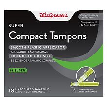 Compact Tampons Super Absorbency | Walgreens
