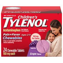 Children's TYLENOL Acetaminophen Chewables Grape | Walgreens