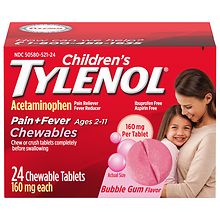Children's TYLENOL Acetaminophen Chewables Bubble Gum | Walgreens