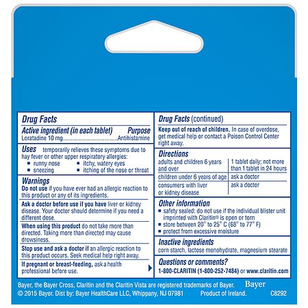 Claritin Label