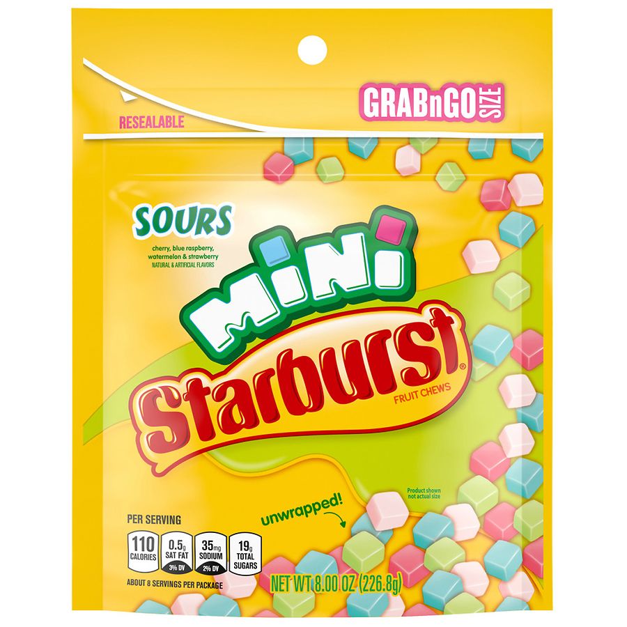 Starburst Minis Sours Fruit Chews Candy Assorted Flavors | Walgreens