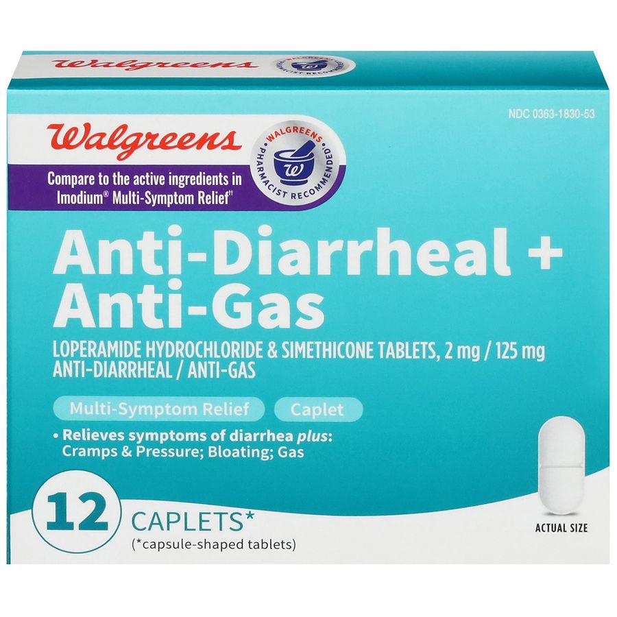 Walgreens Anti-Diarrheal + Anti-Gas Caplets | Walgreens
