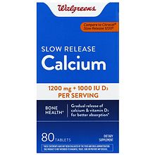 Walgreens Slow Release Calcium 1200 mg + D3 1000 IU Tablets | Walgreens
