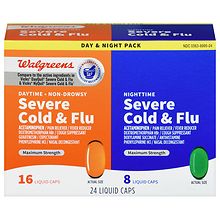 Walgreens Day & Night Pack Severe Cold & Flu Liquid Caps | Walgreens