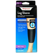 Walgreens Compression Cooling Leg Sleeve Small / Medium Black | Walgreens