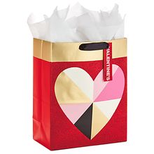 Hallmark Valentine's Day Gift Bag With Tissue Paper (Geometric Heart ...