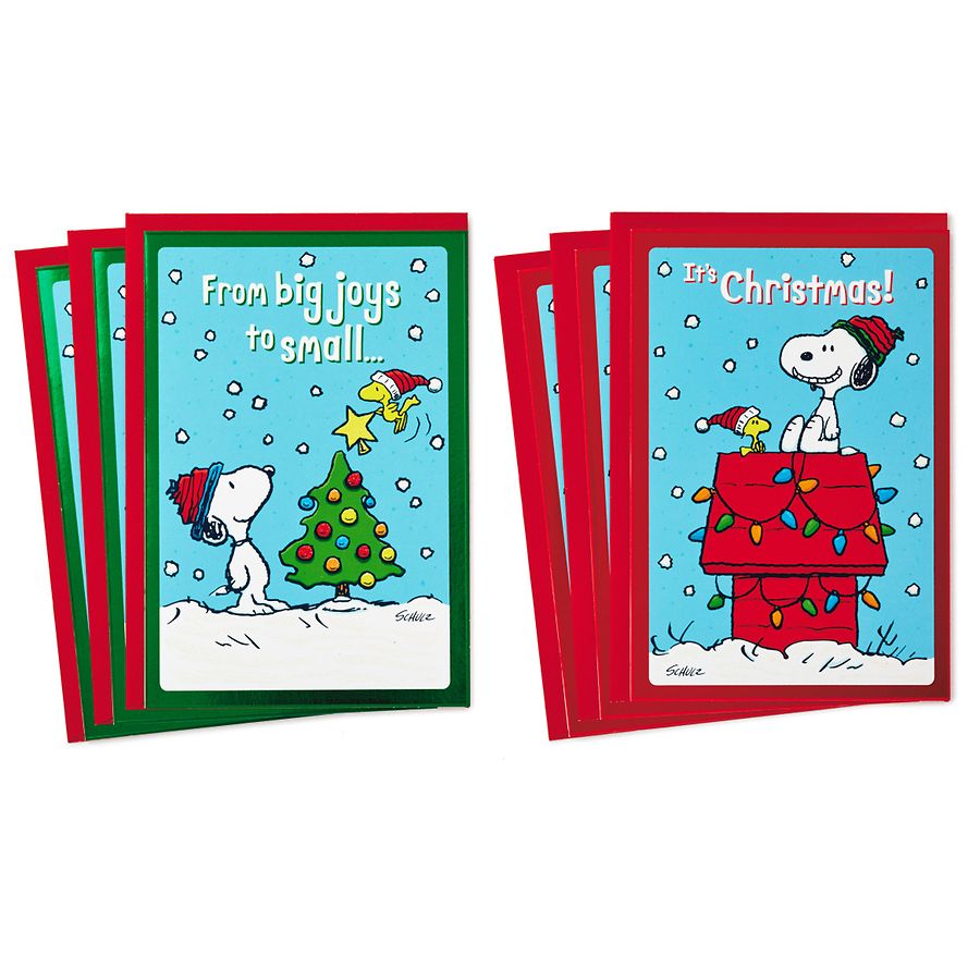 Hallmark Peanuts Christmas Cards Assortment, (2 Designs) S9 | Walgreens