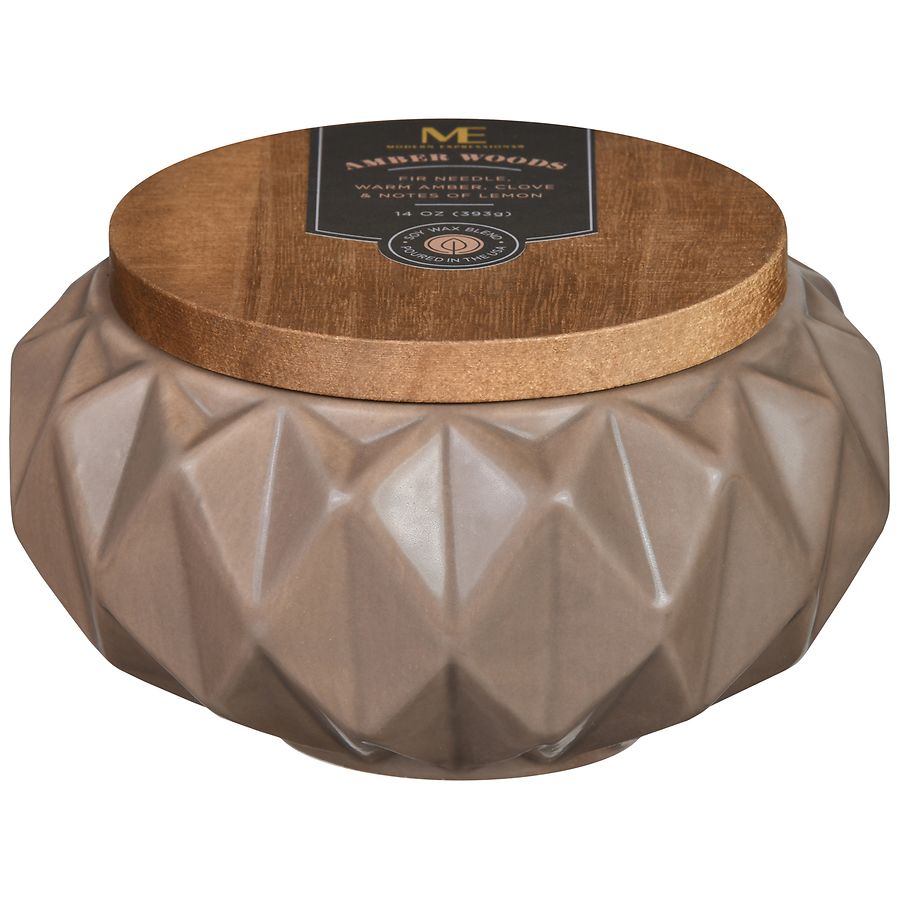 Modern Expressions Scented Candle Amber Woods | Walgreens