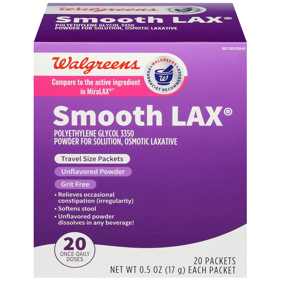 Walgreens Smoothlax Polyethylene Glycol 3350 Powder For Solution