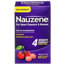 Nauzene Chewables For Upset Stomach & Nausea Wild Cherry | Walgreens