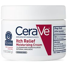 CeraVe Itch Relief Moisturizing Cream with Pramoxine Hydrochloride for ...