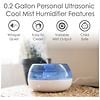 Crane USA Personal Cool Mist Tabletop Humidifier 0.2 Gallons Blue ...